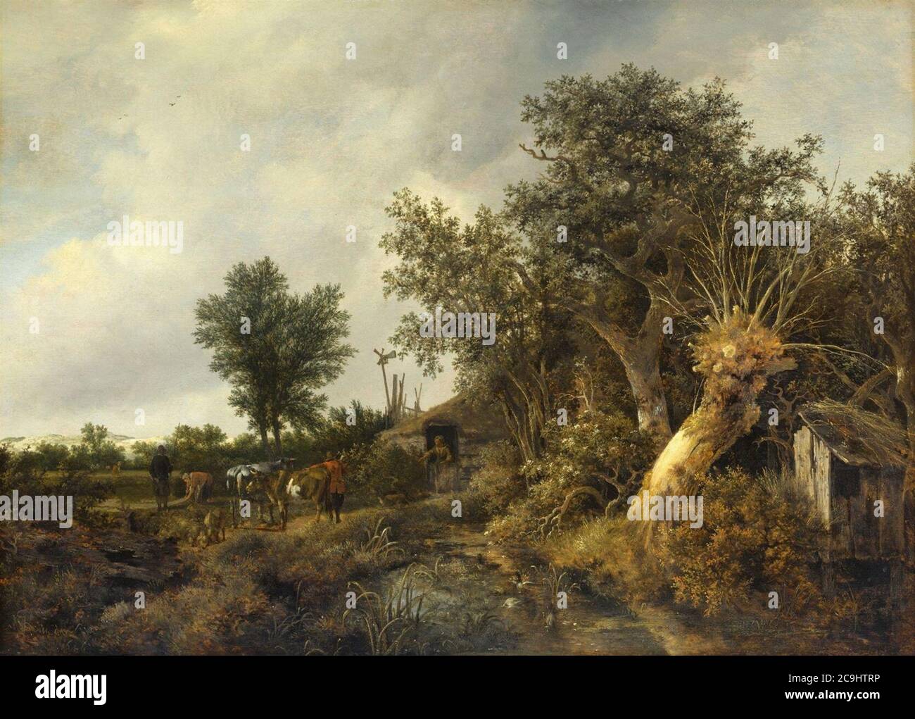 Jacob van Ruisdael - Landscape with a Cottage and Trees Stock Photo - Alamy