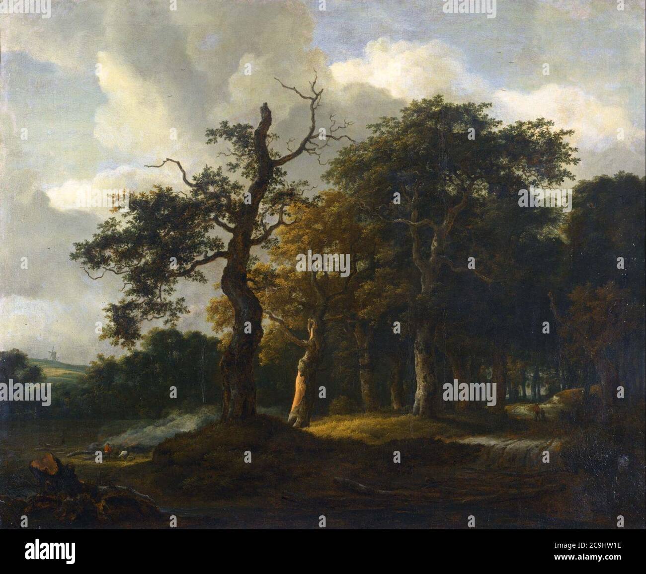 Jacob van Ruysdael - A Road through an Oak Wood Stock Photo - Alamy