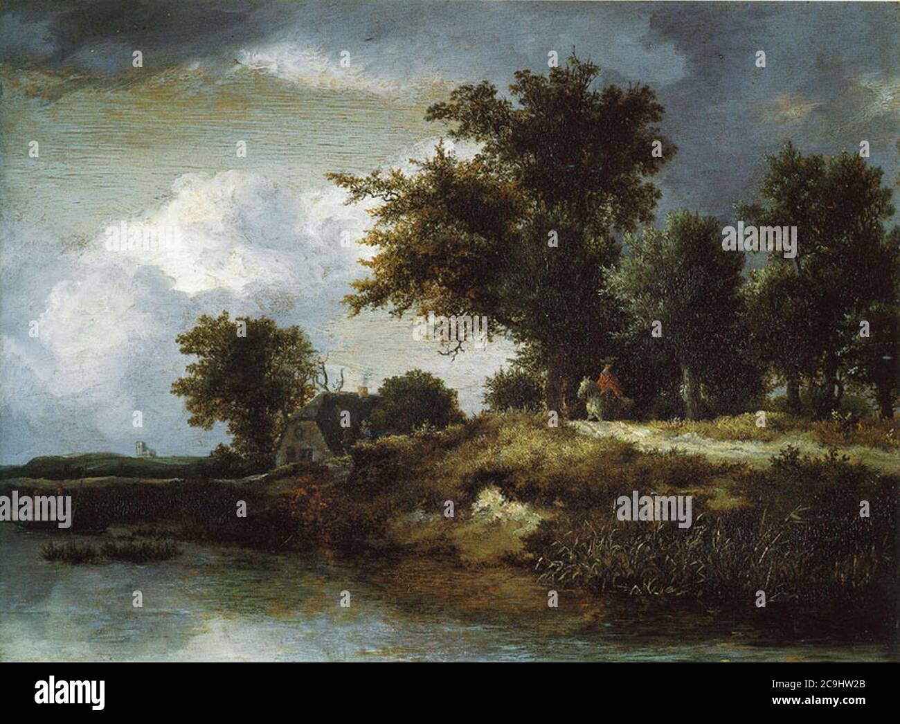 Jacob van Ruisdael - Wooded River Bank Stock Photo - Alamy