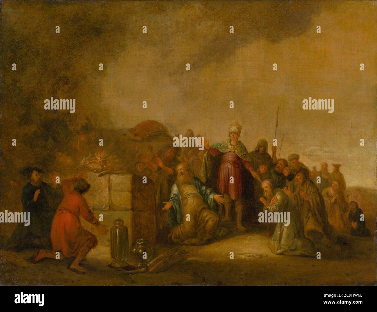 Jacob Willemsz. de Wet st. - Eliášova obeť bohovi Baalovi na hore ...