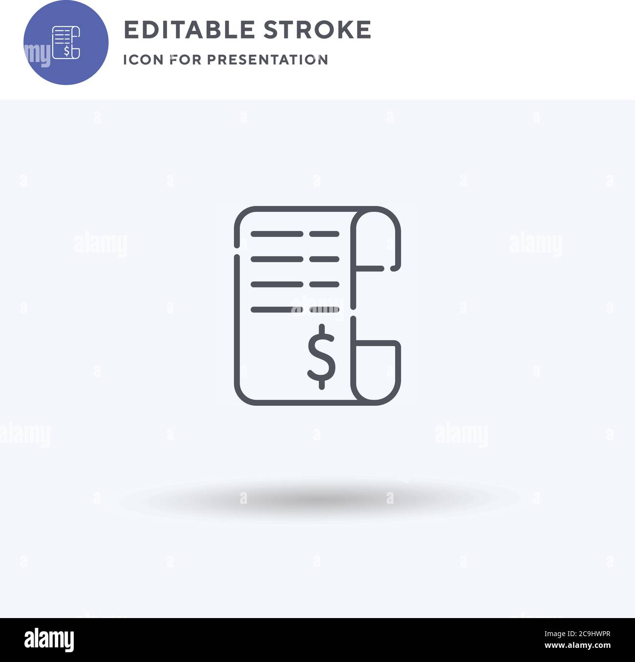 Invoice icon vector, filled flat sign, solid pictogram isolated on ...
