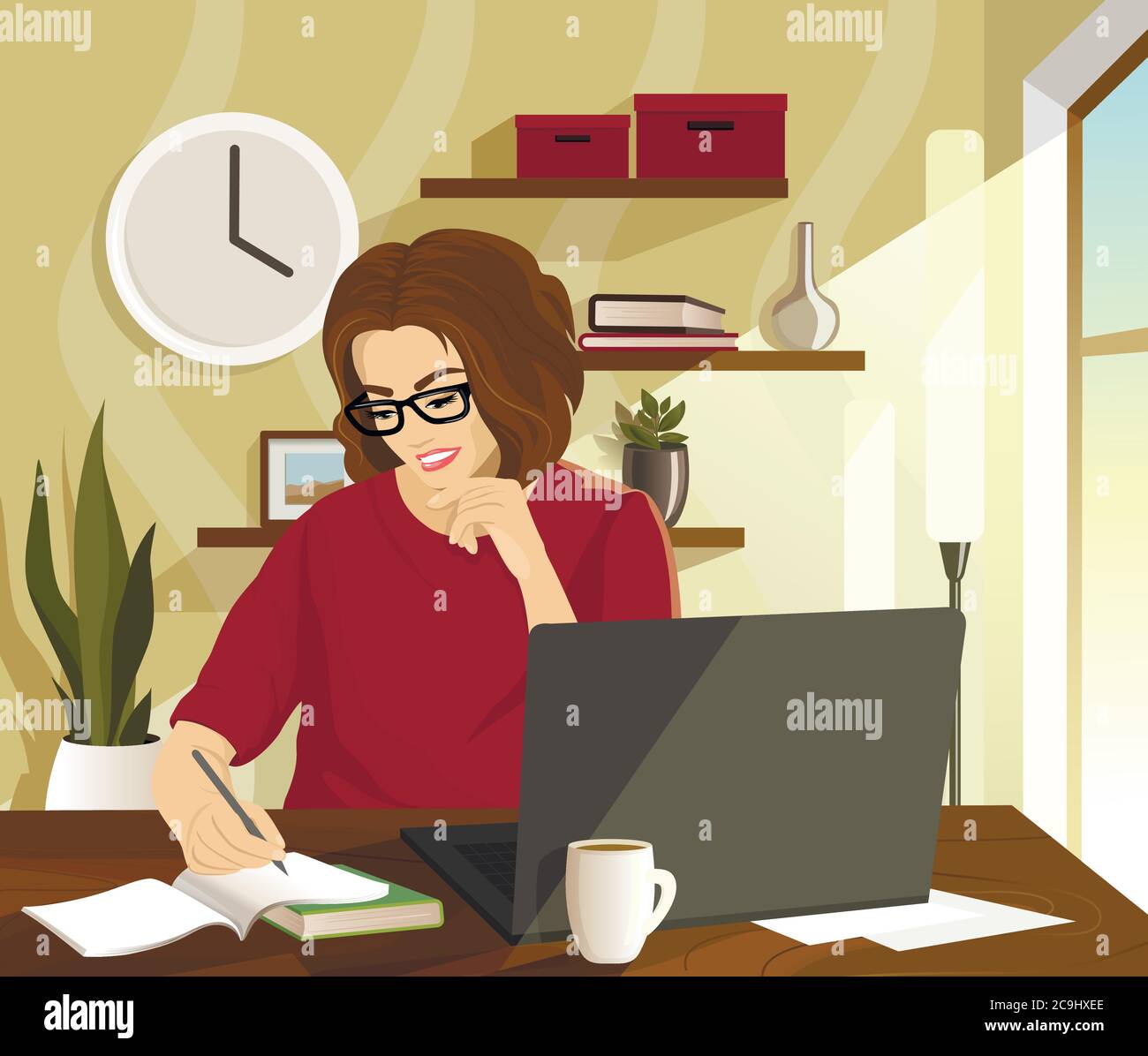 Relaxed home housework Stock Vector Images - Alamy