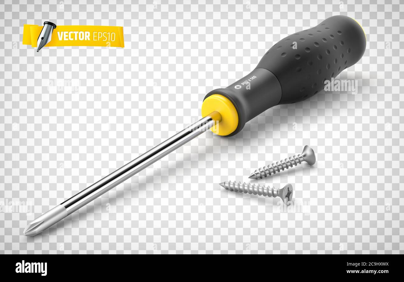 Vector screwdriver on transparent background Stock Vector Image & Art ...