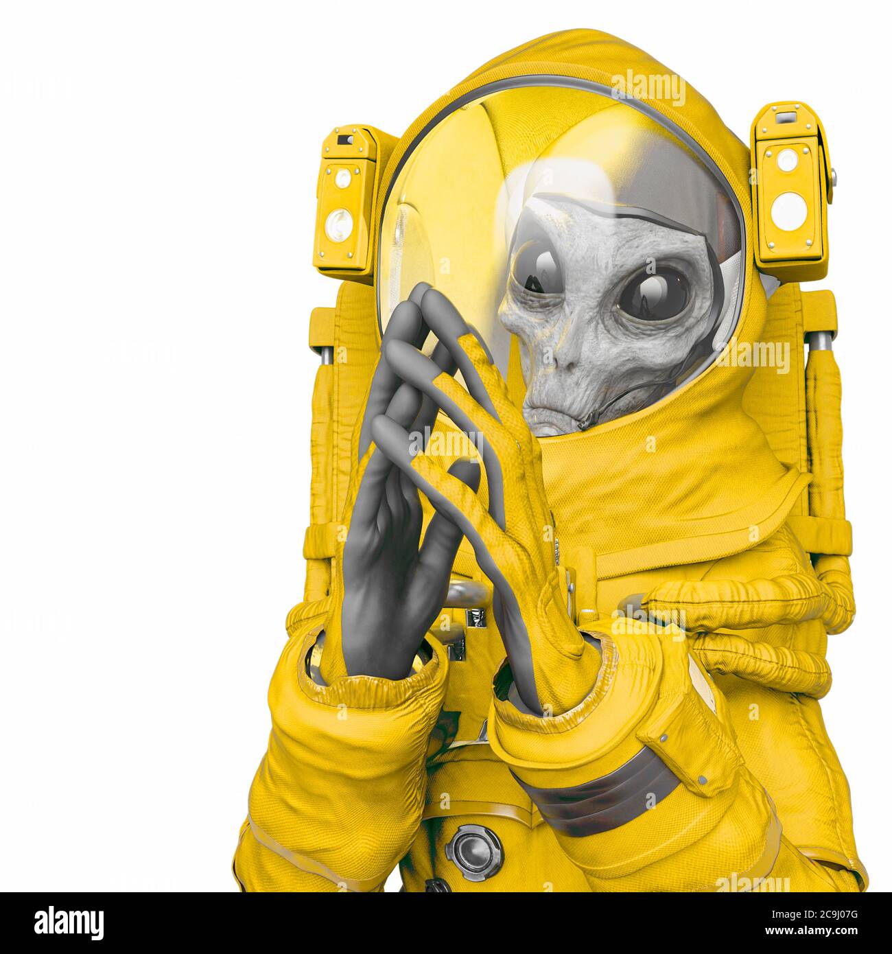 alien astronaut is talking about aliens meme pose, 3d illustration ...