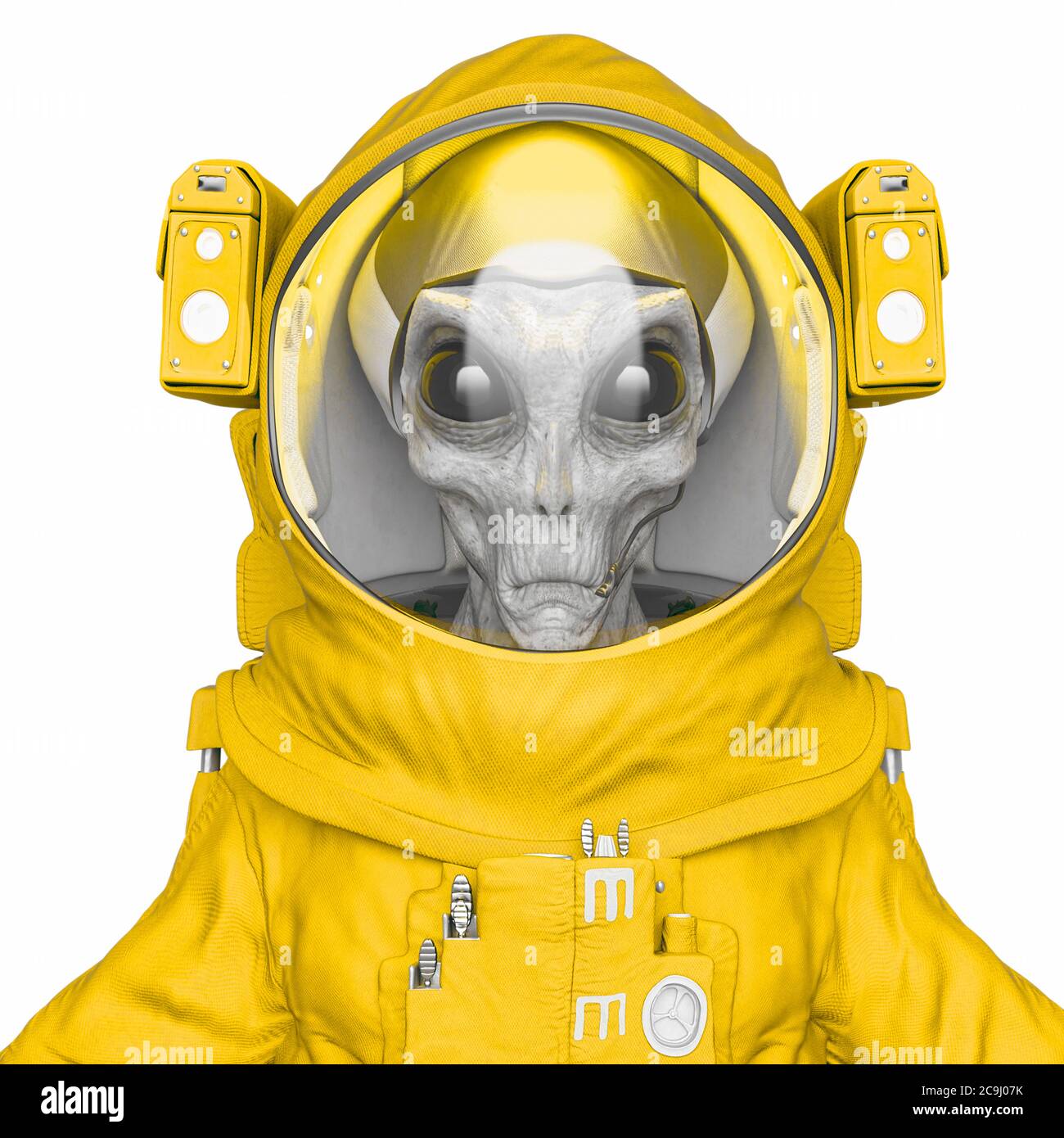 alien astronaut id profile, 3d illustration Stock Photo - Alamy