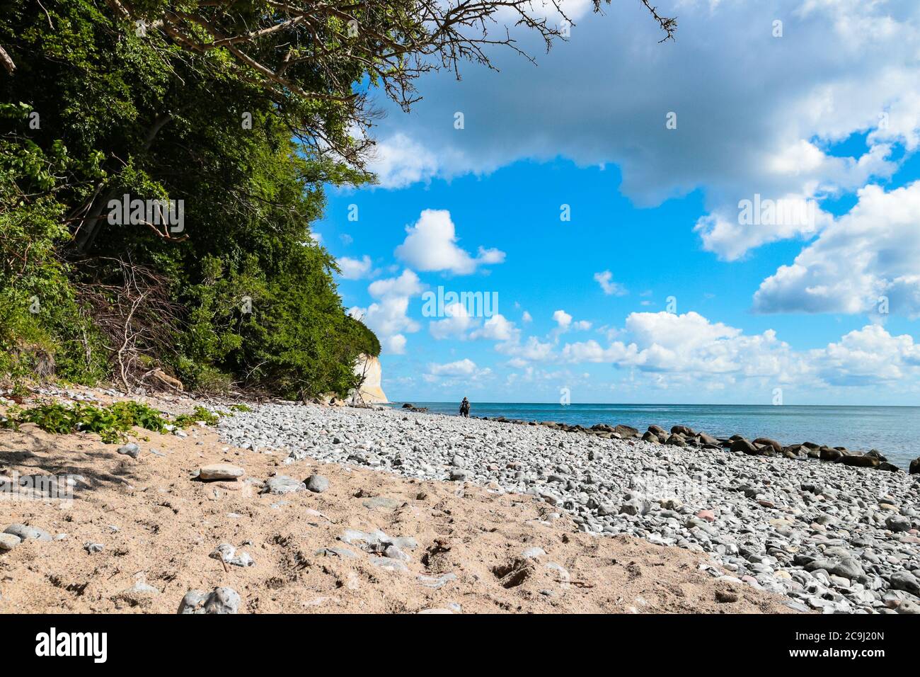 Pebble beach and chalk cliffs at Piratenschlucht ("pirate gorge") beach ...