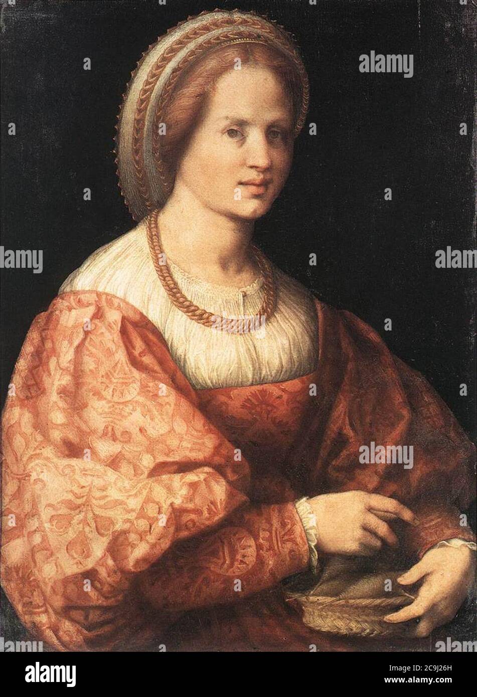 Jacopo Pontormo - Lady with a Basket of Spindles Stock Photo - Alamy