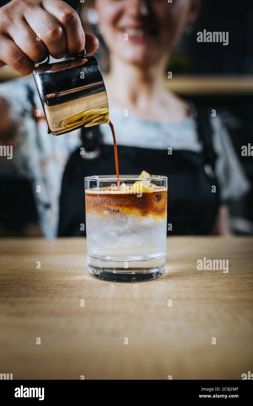 Brew and prepare aromatic strong coffee in bed - romantic morning - a ...