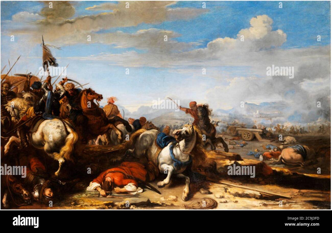 Jacques Courtois - Battle scene between Christian and Turkish Cavalry ...