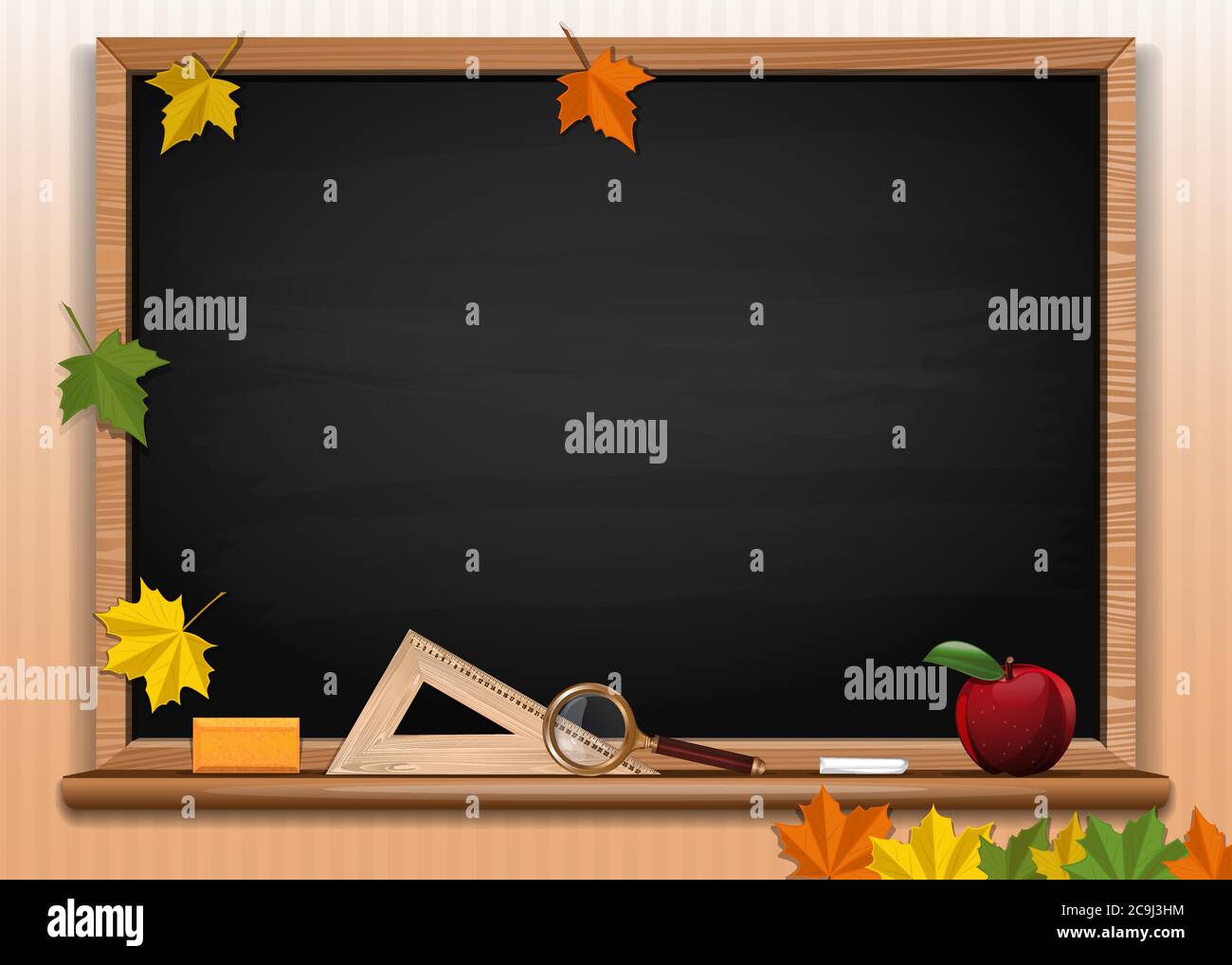 Black chalkboard background. Back to school card Stock Vector Image ...