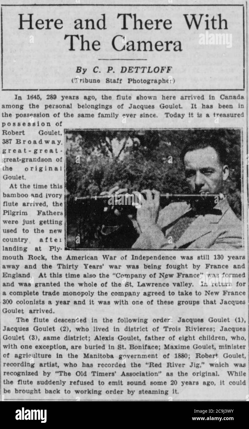 Jacques Goulet's Flute Stock Photo - Alamy