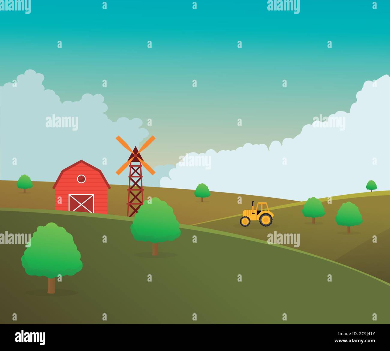 Beautiful italian countryside Stock Vector Images - Alamy