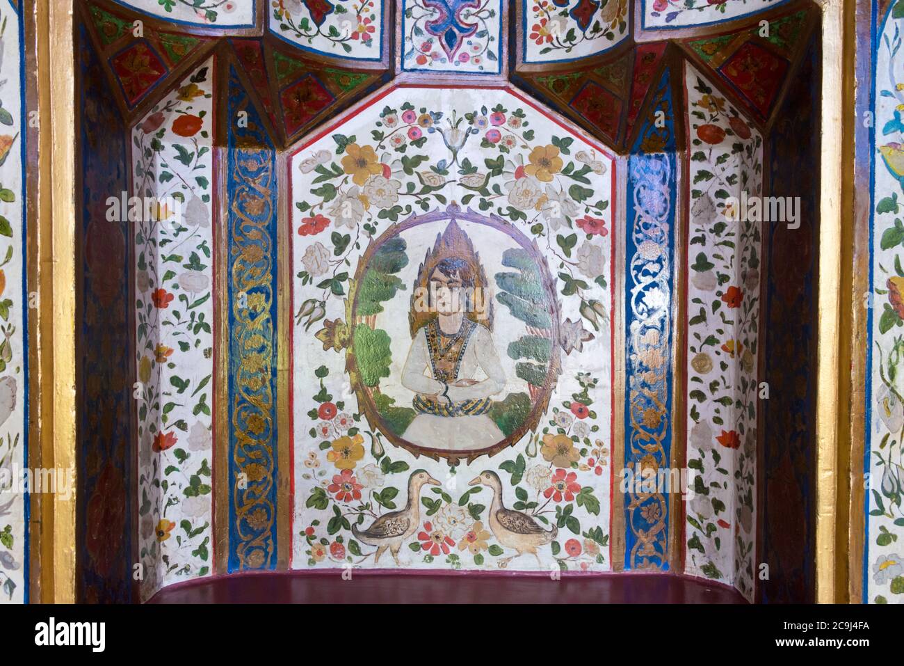 Sheki, Azerbaijan - Fresco at Winter Palace. a famous historic site on ...