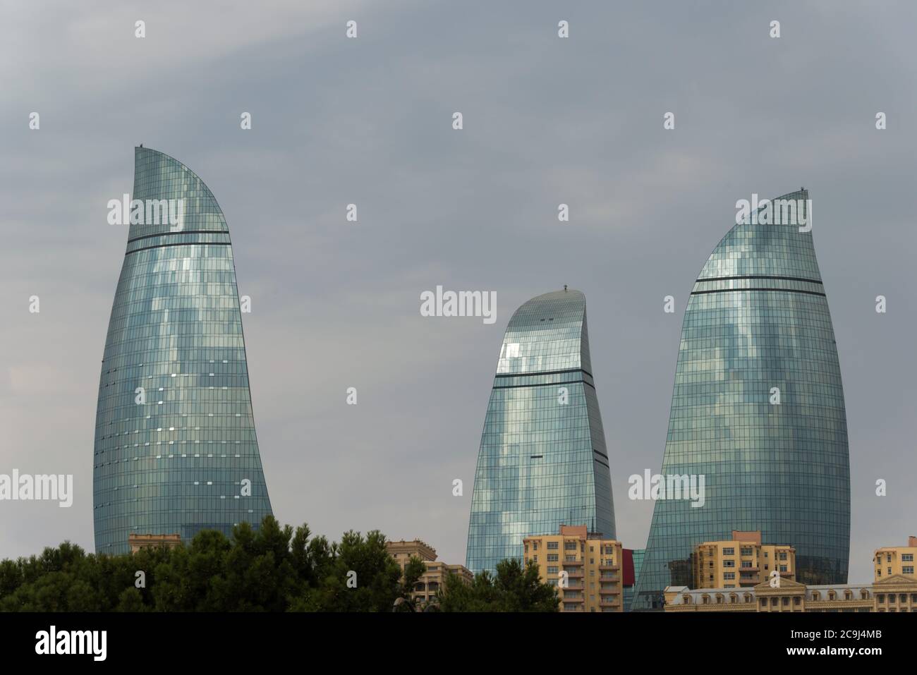 Baku, Azerbaijan - Flame Towers. a famous tourist spot in Baku ...