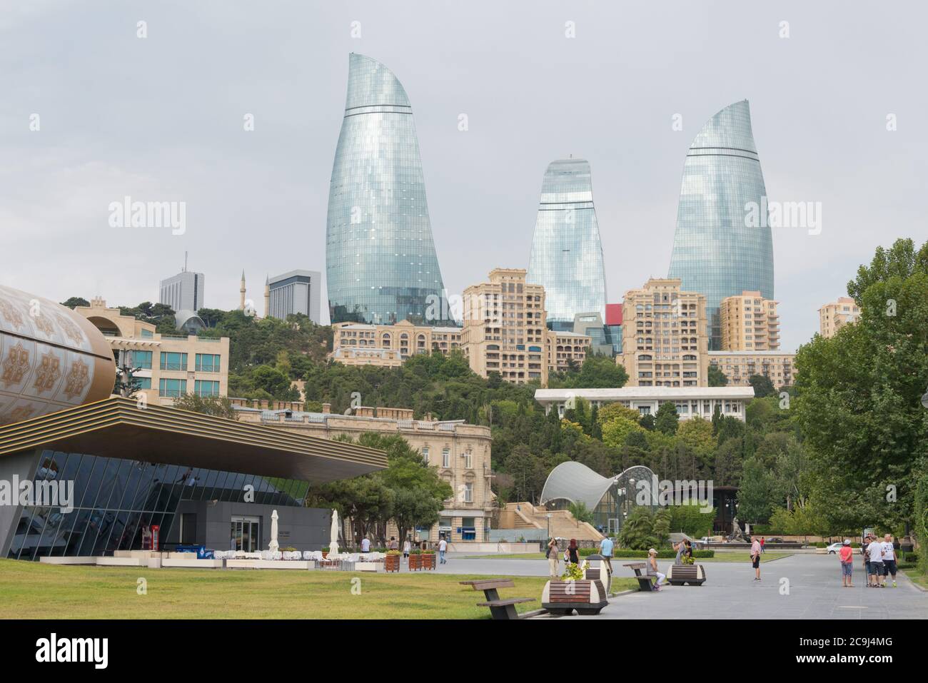 Baku, Azerbaijan - Flame Towers. a famous tourist spot in Baku ...