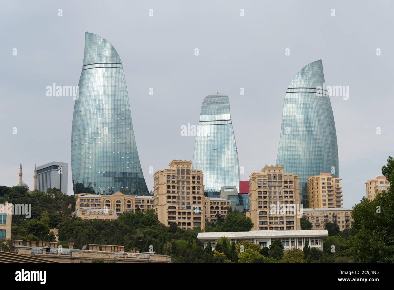 Baku, Azerbaijan - Flame Towers. a famous tourist spot in Baku ...