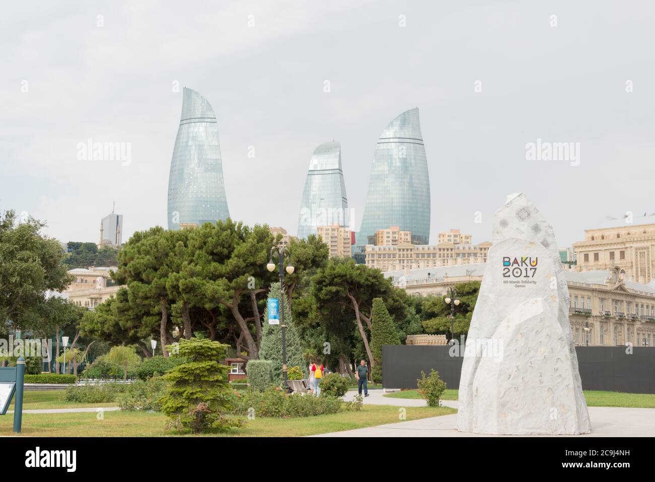Baku, Azerbaijan - Flame Towers. a famous tourist spot in Baku ...