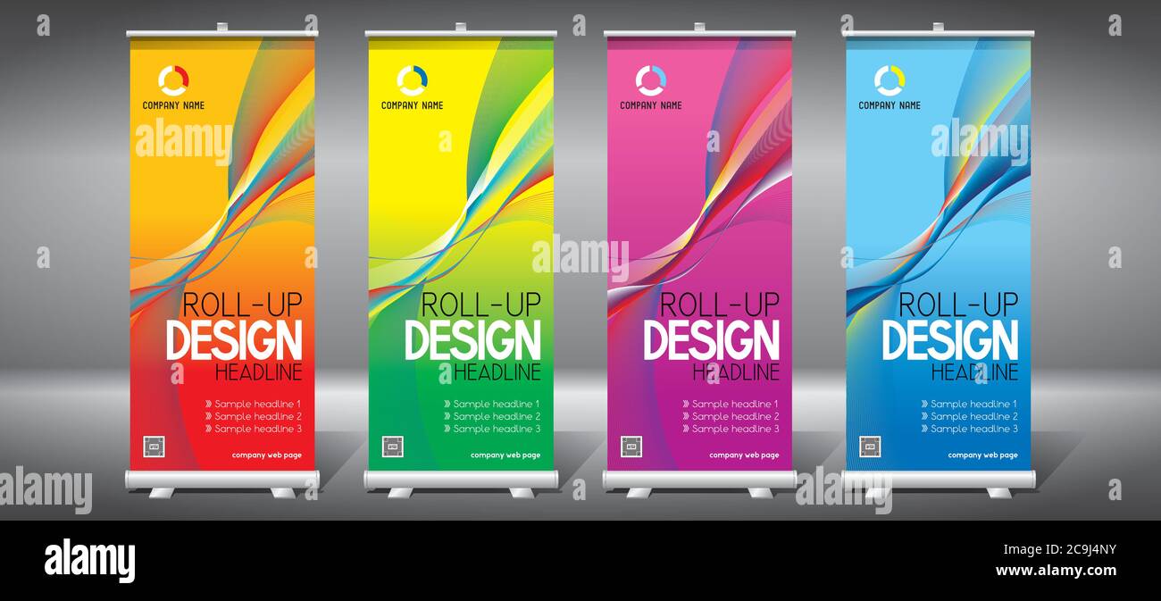 Roll-up templates (85x200 cm) - geometrical lines Stock Vector Image ...