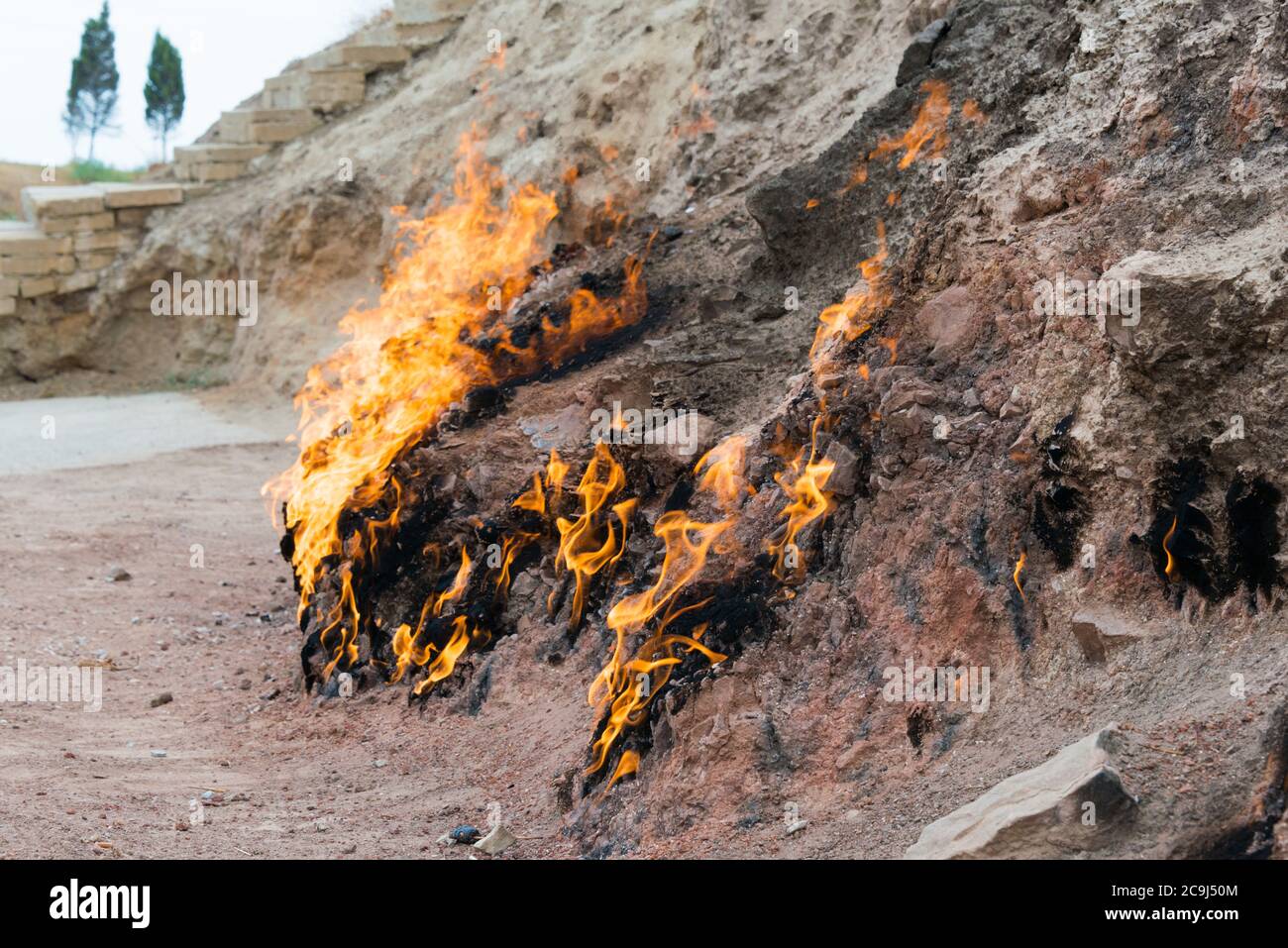 Baku, Azerbaijan - Yanar Dag in Baku, Azerbaijan. Yanar Dag is a ...