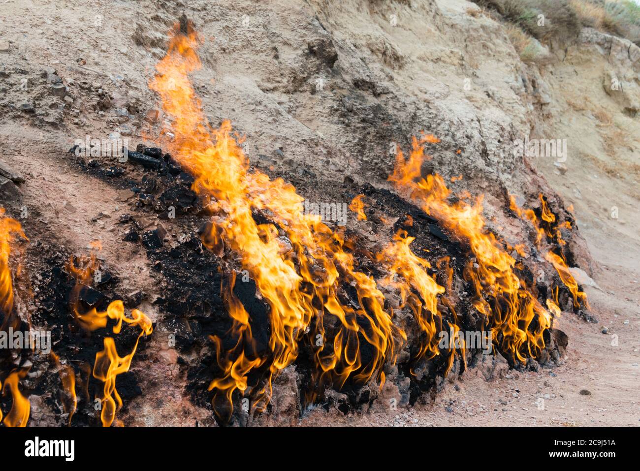 Baku, Azerbaijan - Yanar Dag in Baku, Azerbaijan. Yanar Dag is a ...