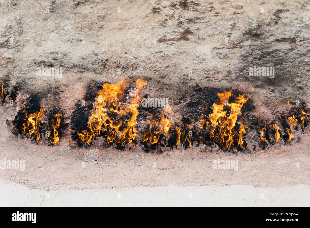 Baku, Azerbaijan - Yanar Dag in Baku, Azerbaijan. Yanar Dag is a ...
