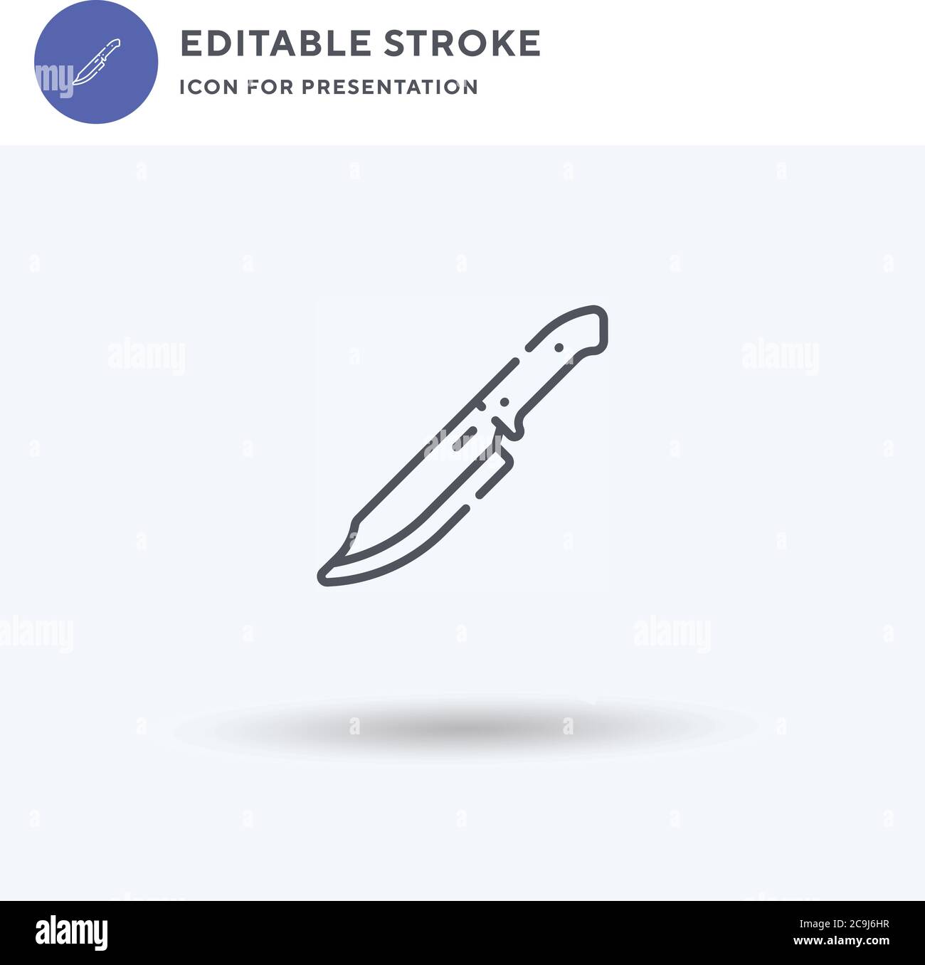 Knife icon vector, filled flat sign, solid pictogram isolated on white ...