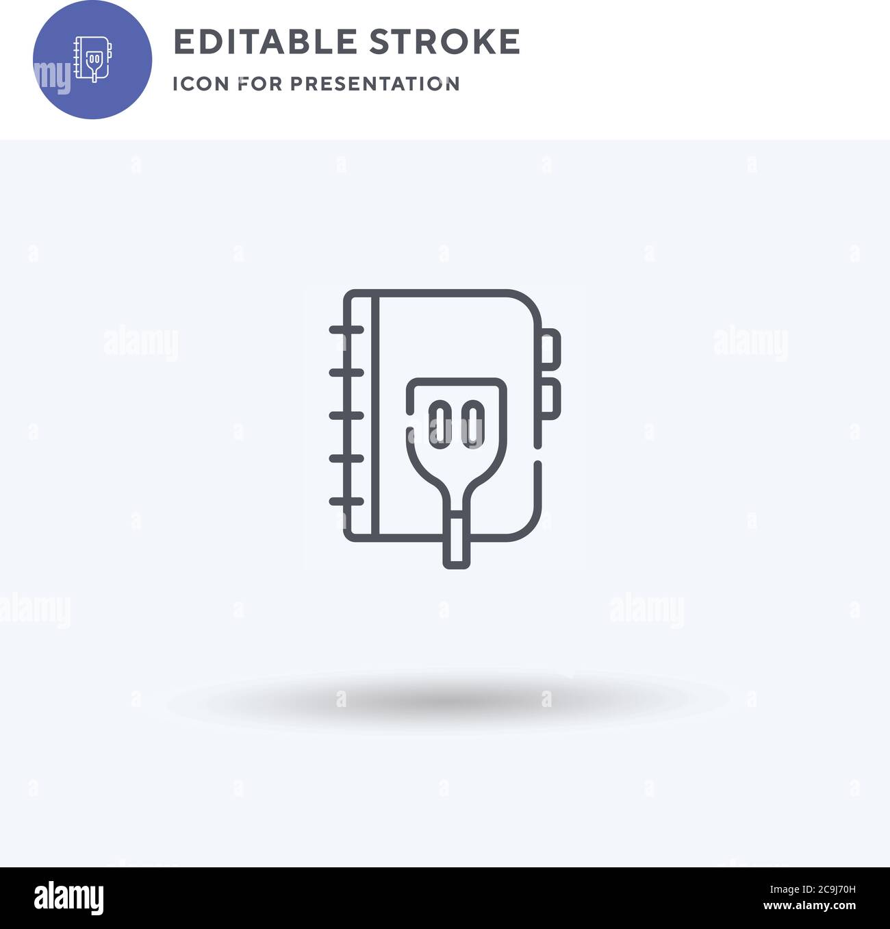 Cook Book icon vector, filled flat sign, solid pictogram isolated on ...