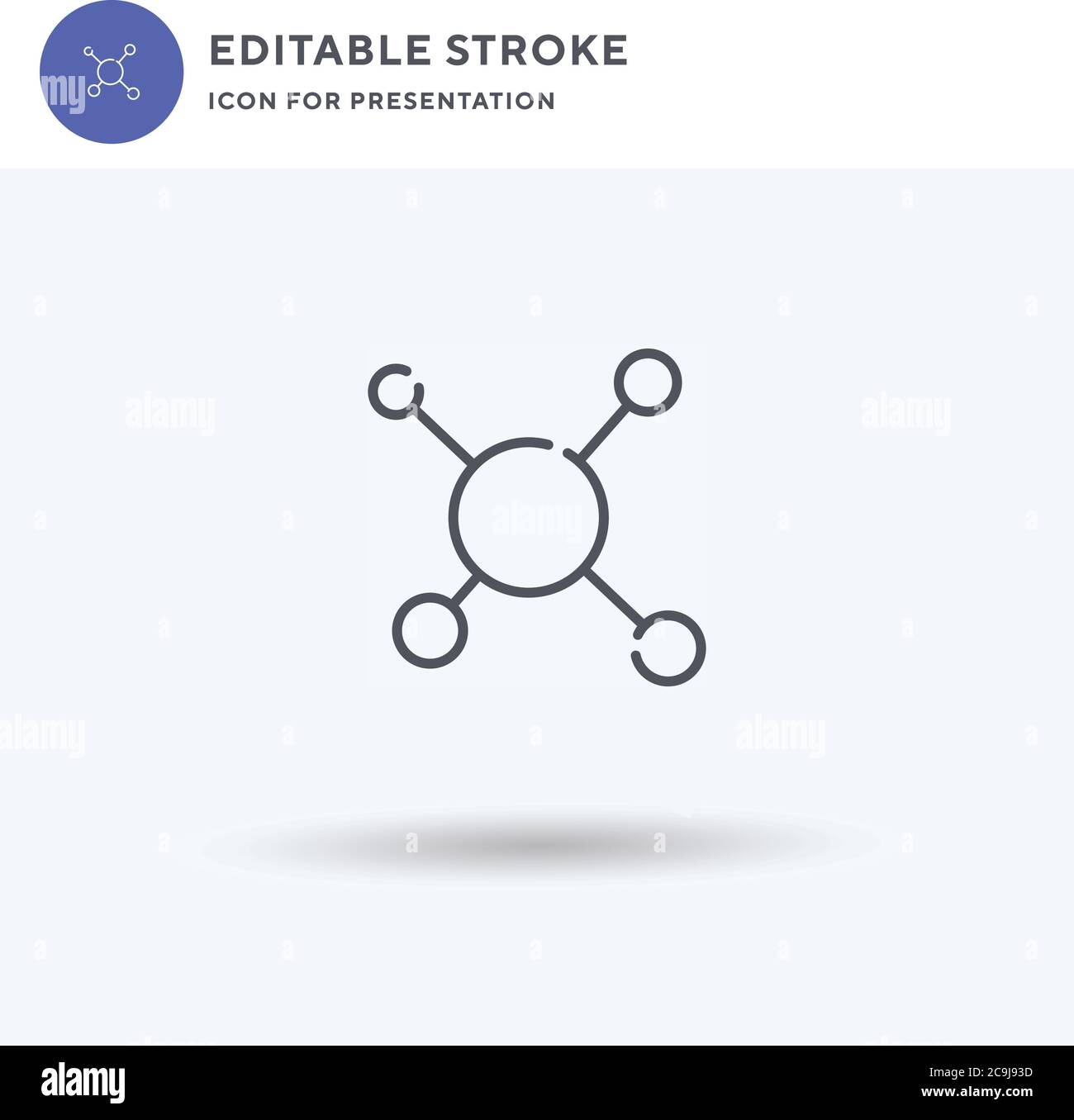 Molecule icon vector, filled flat sign, solid pictogram isolated on ...
