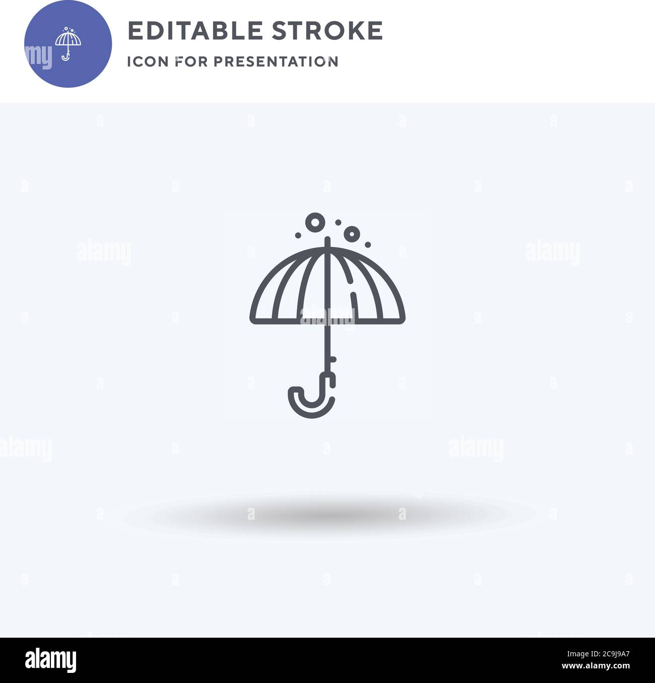 Umbrella icon vector, filled flat sign, solid pictogram isolated on ...