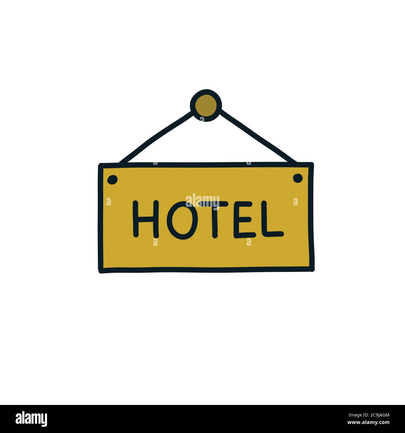signboard hotel doodle icon, vector illustration Stock Vector Image ...