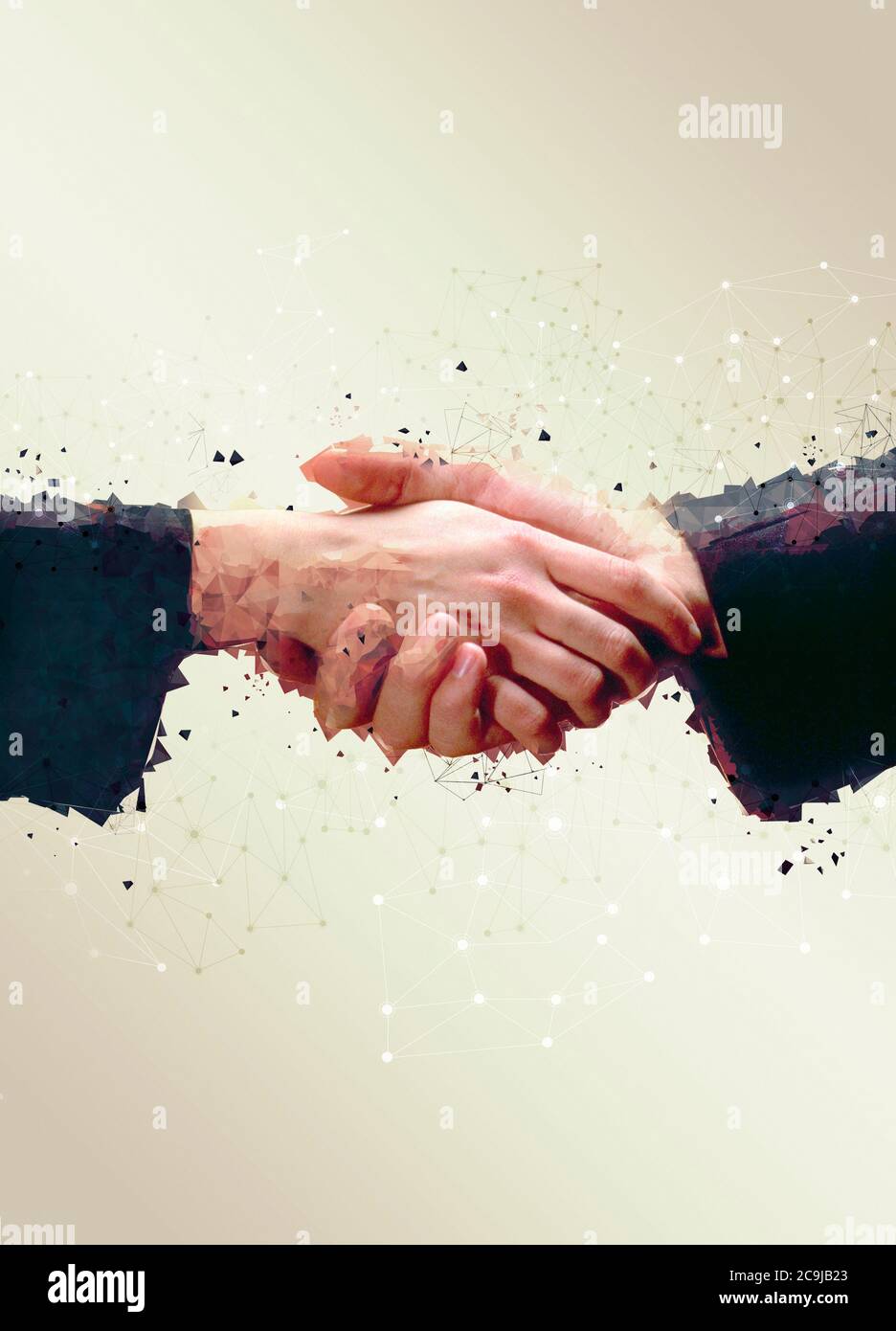 Two people shaking hands, illustration Stock Photo - Alamy
