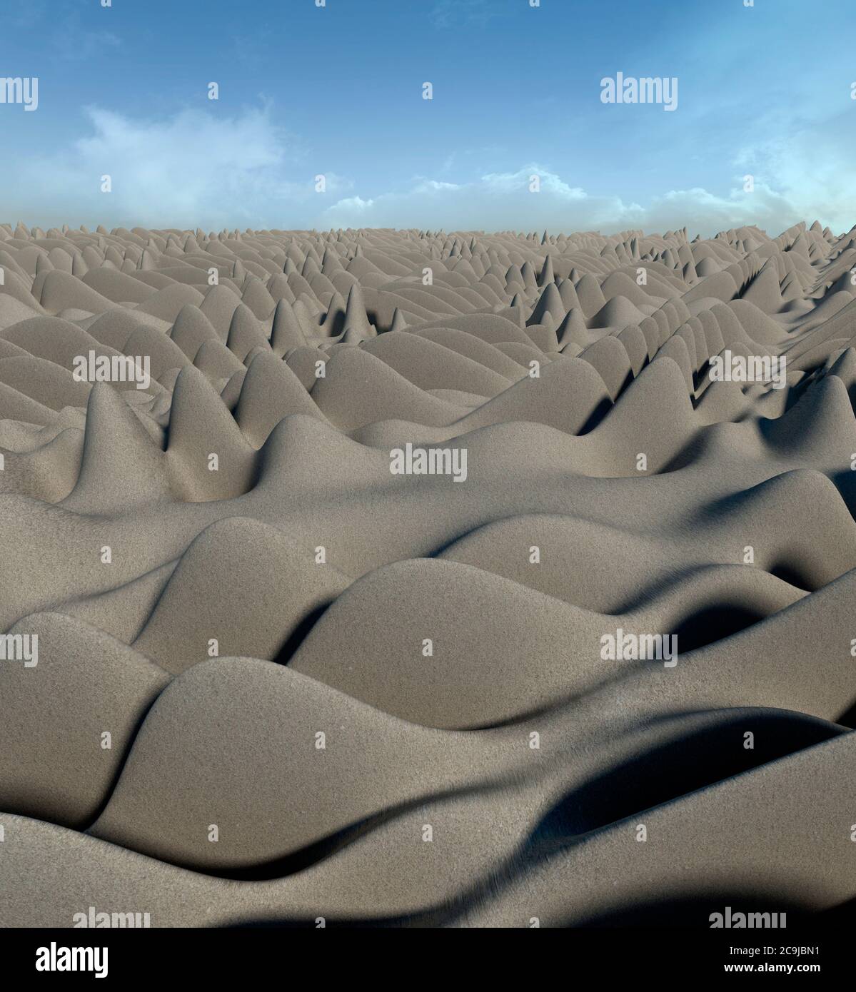 Mathematically generated landscape terrain formed from a ...