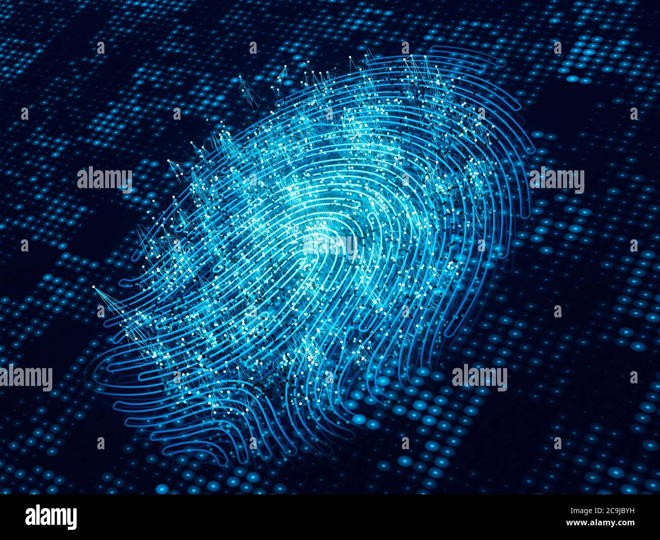 A computer identify and measuring the fingerprint on the digital ...
