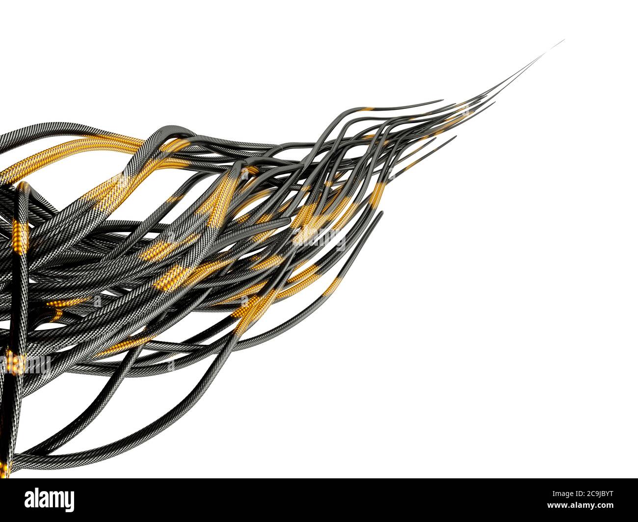 Abstract futuristic network cables isolated on white background Stock ...