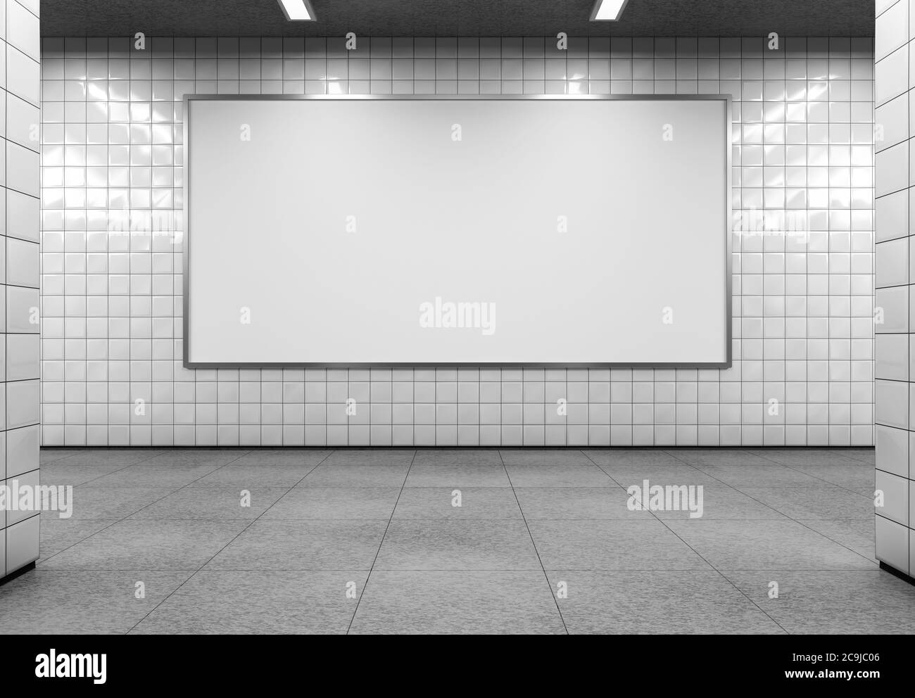 Empty advertising billboard on station Black and White Stock Photos ...