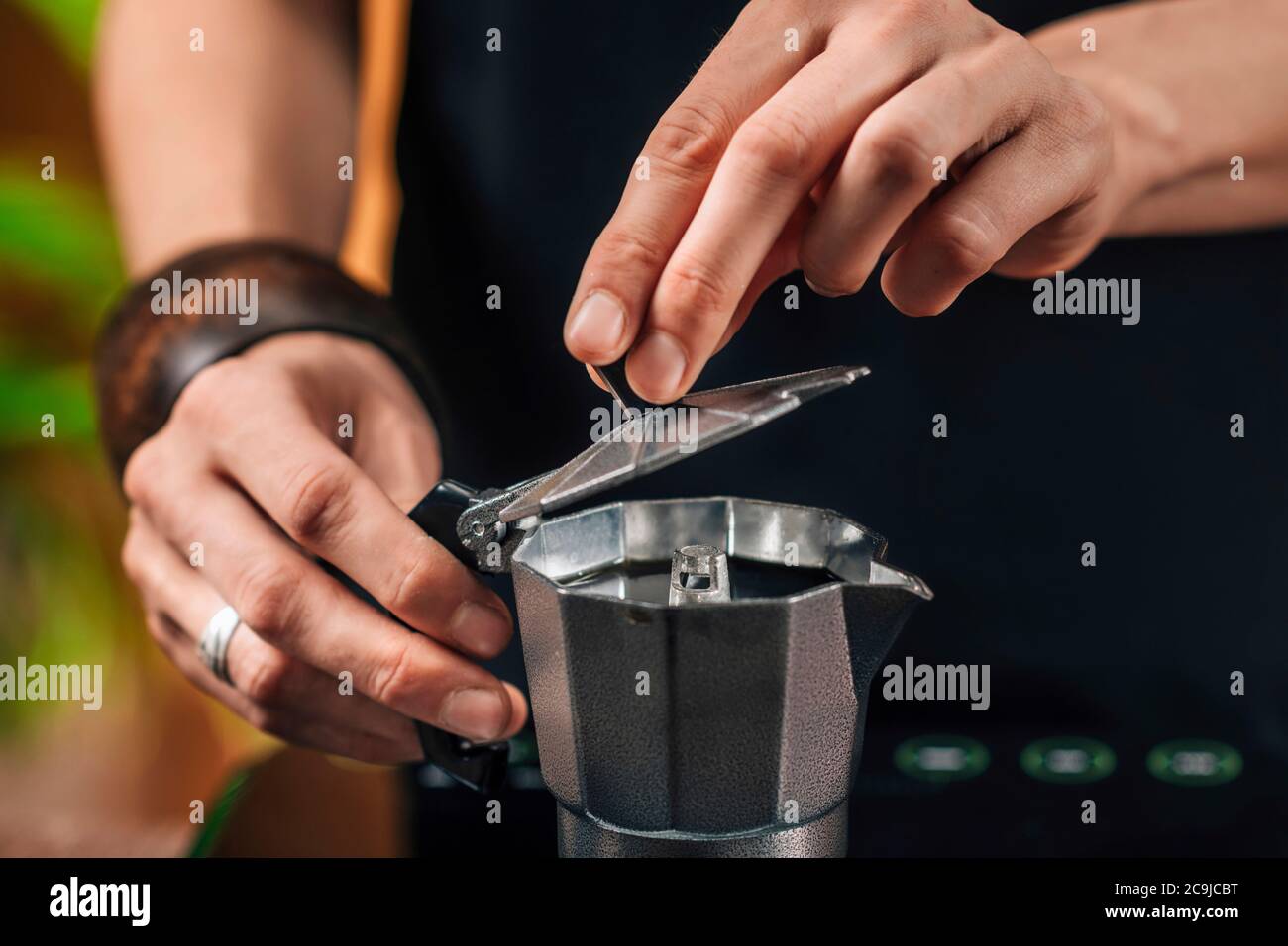 Preparing coffee moka pot hi-res stock photography and images - Alamy