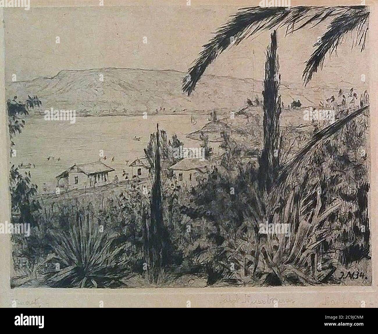 Jakob Nussbaum. Sea of Galilee landscape. 1934 Stock Photo - Alamy