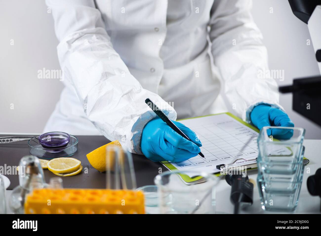 Food safety inspector working in a laboratory Stock Photo - Alamy