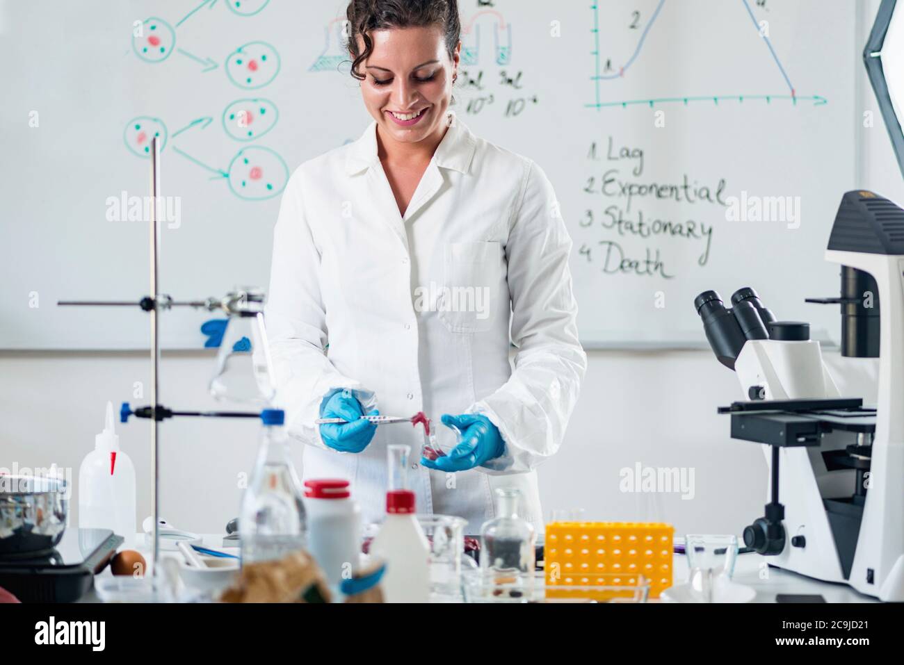 Quality control expert inspecting meat in the laboratory Stock Photo ...