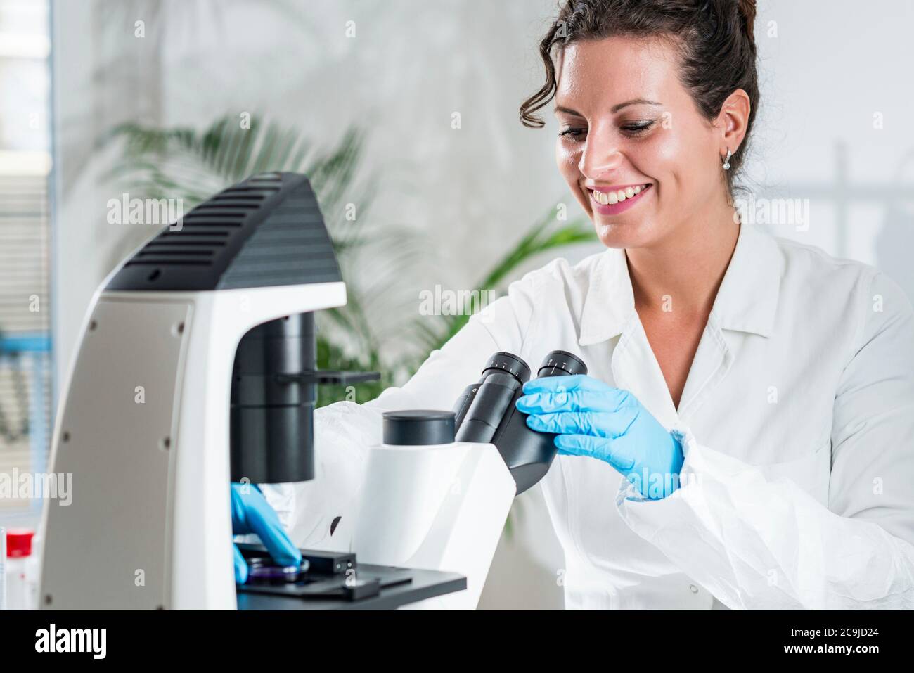 Quality control expert inspecting meat in the laboratory Stock Photo ...