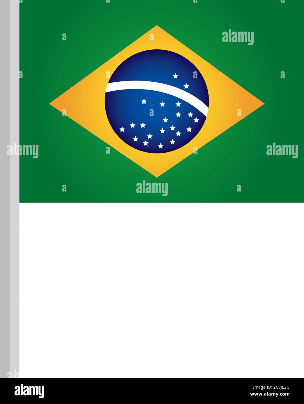 brazil flag in stick, on white background Stock Vector Image & Art - Alamy