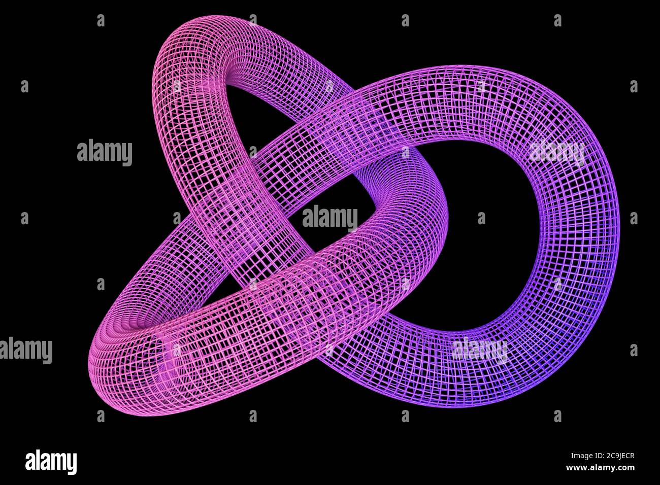 Computer illustration of a torus knot wireframe Stock Photo - Alamy