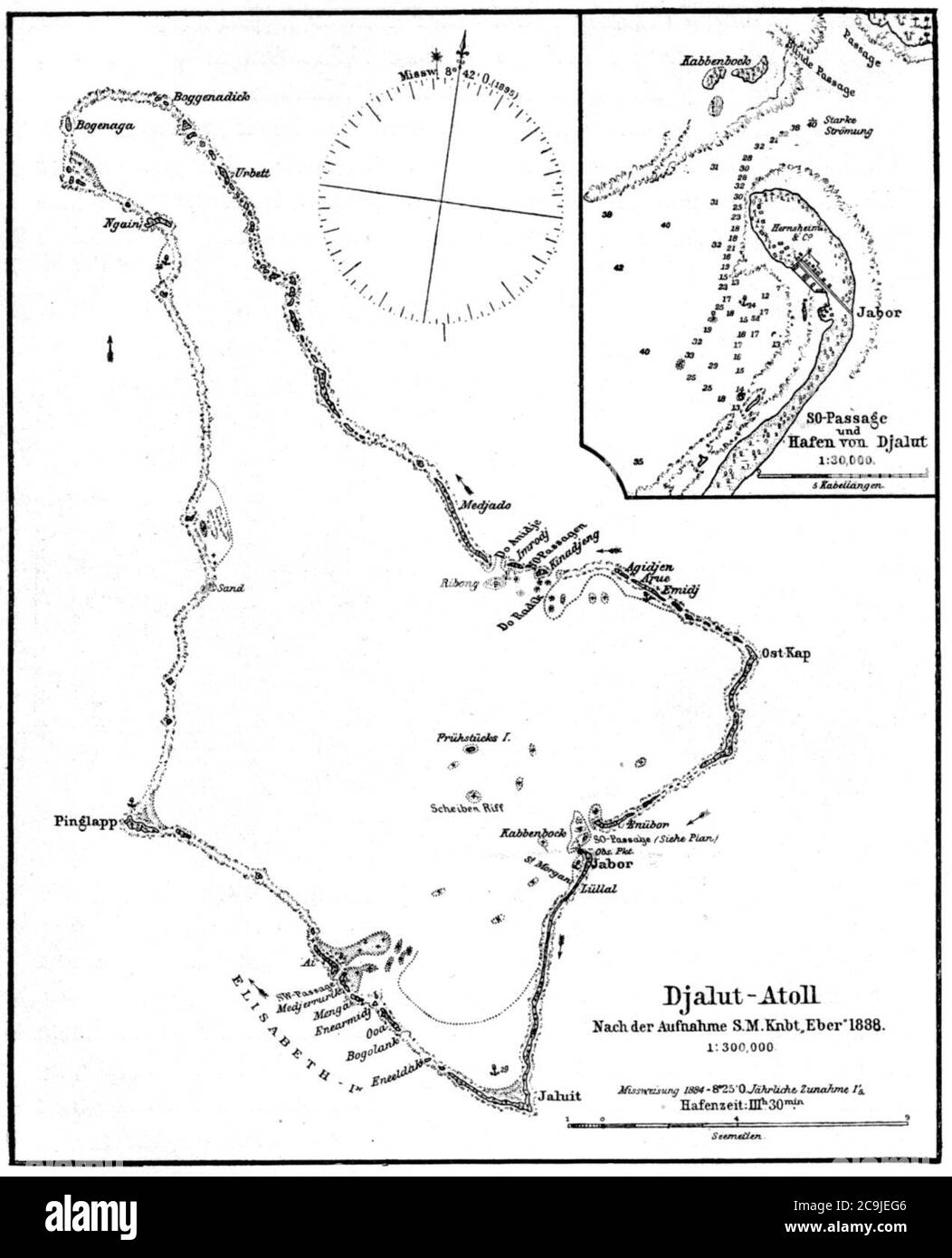 Jaluit Atoll map Kraemer1896 204 Stock Photo - Alamy