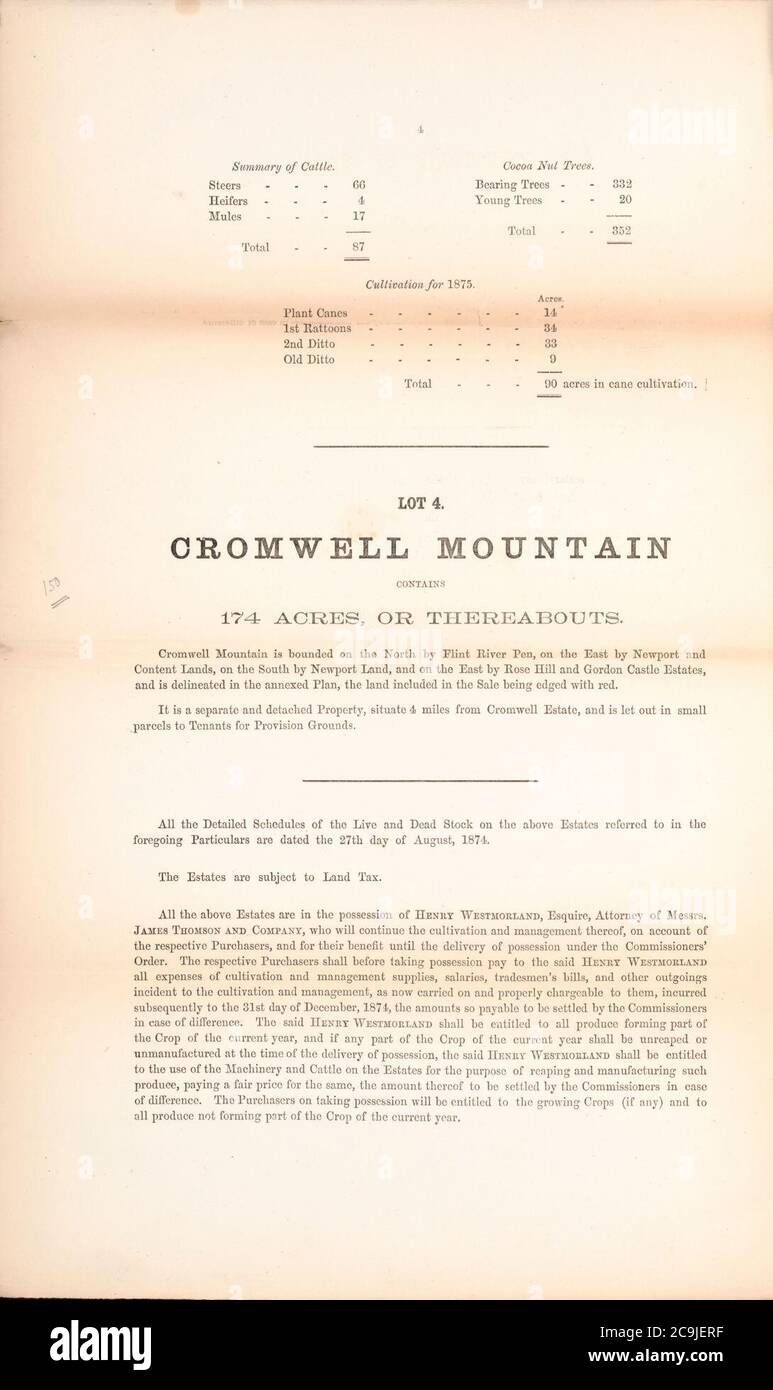 Jamaica, particulars and conditions of sale of valuable Sugar Estate ...