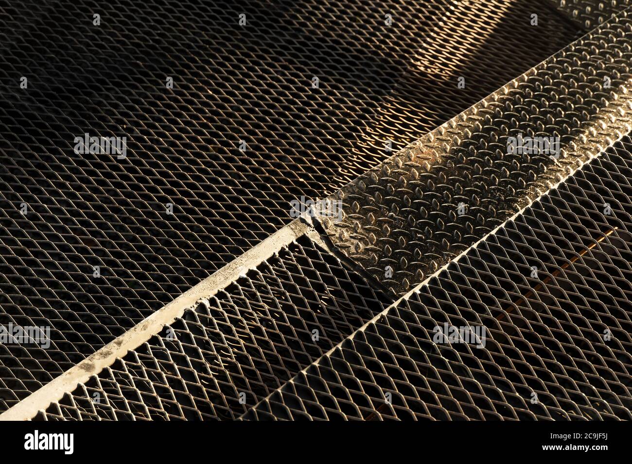 black dark steel metal texture net floor grunge architecture background ...