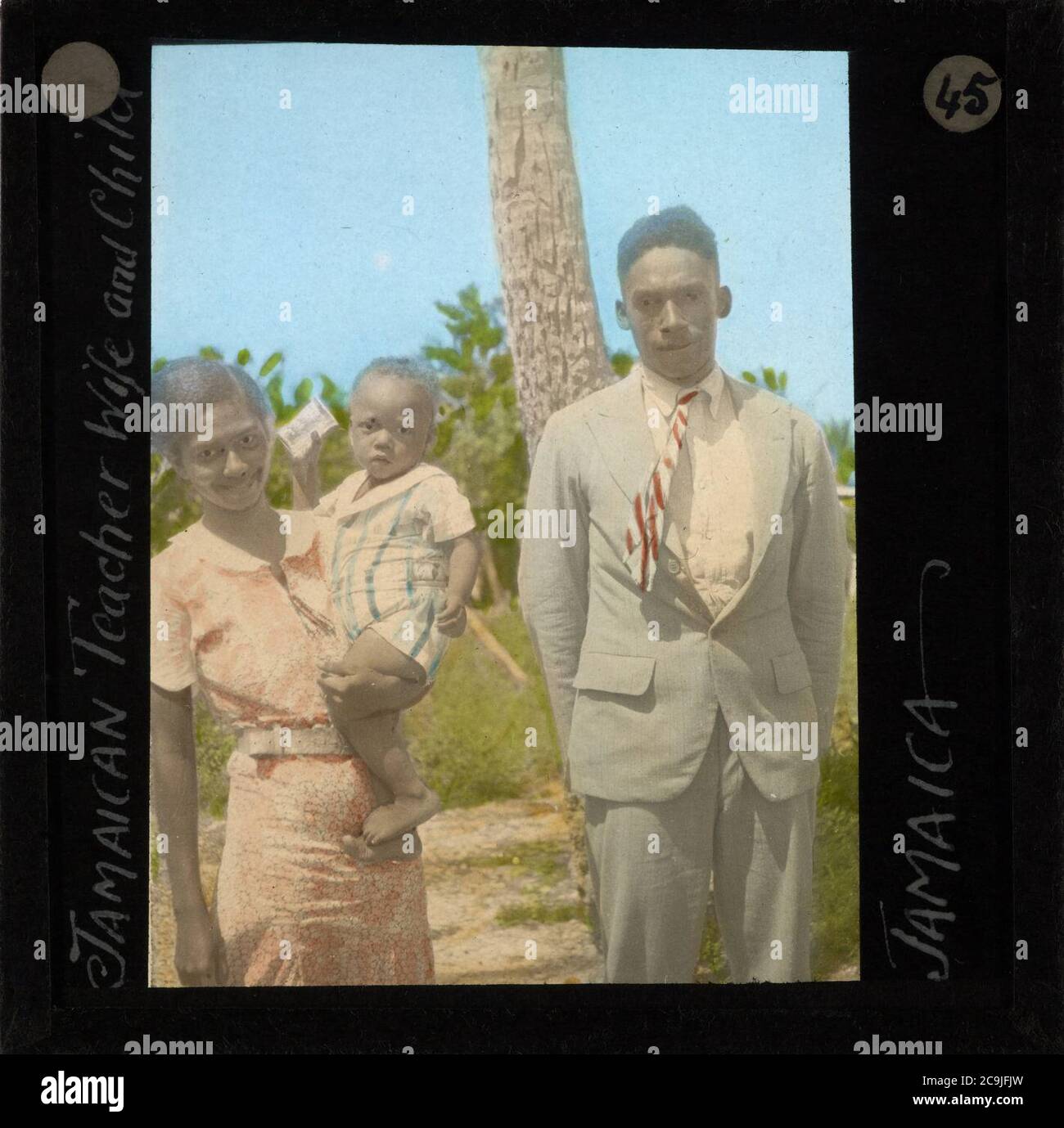 Jamaican Teacher with Wife and Child, Jamaica, ca.1875-ca.1940 (imp ...