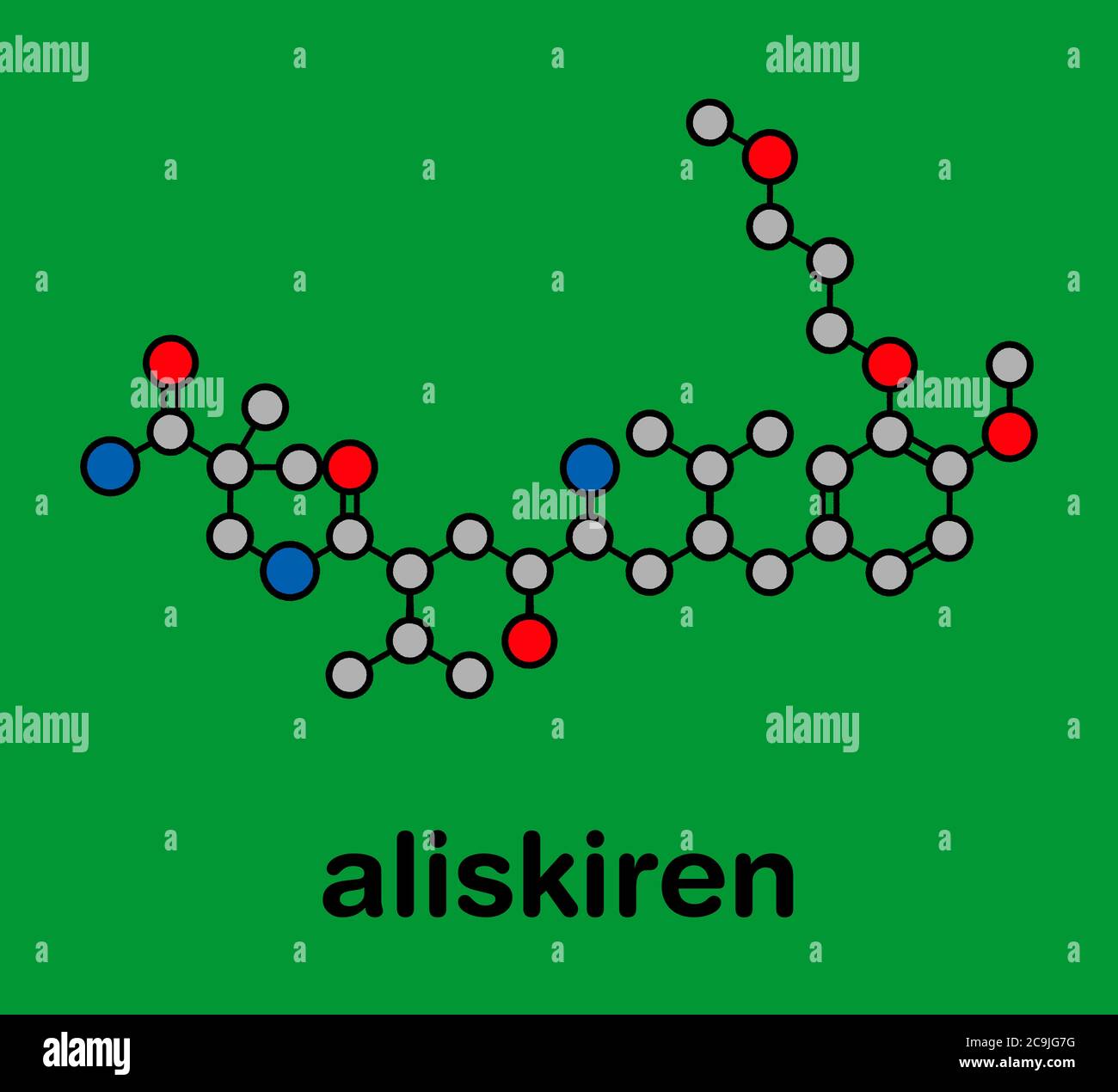 Aliskiren hypertension or high blood pressure drug (renin inhibitor ...