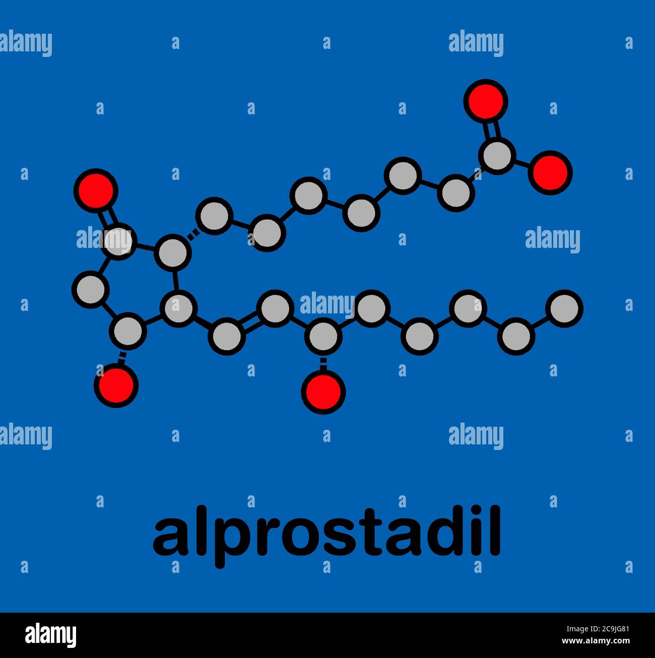 Alprostadil (prostaglandin E1) erectile dysfunction drug molecule ...