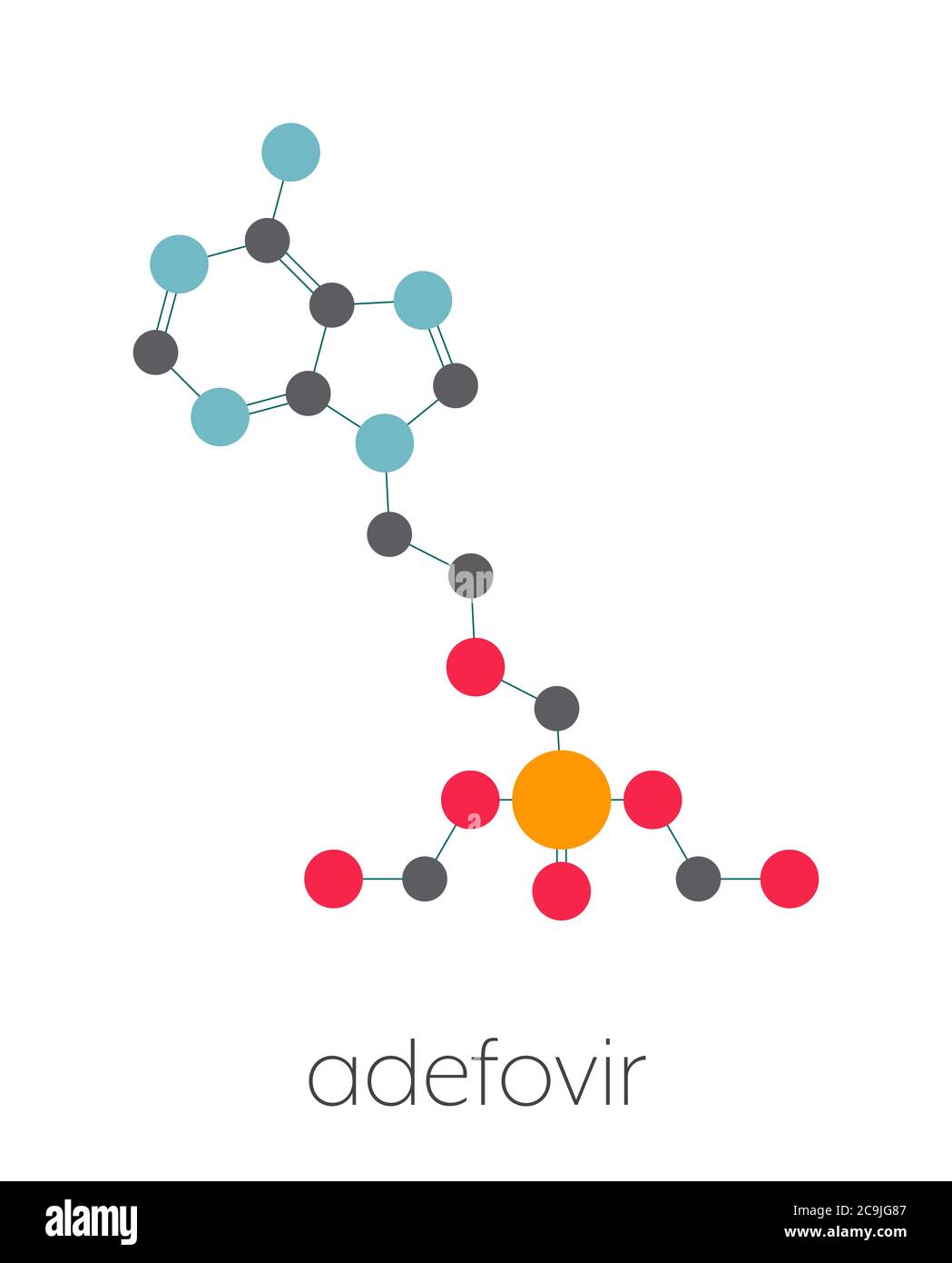 Adefovir hepatitis B and herpes simplex virus (HSV) drug molecule ...