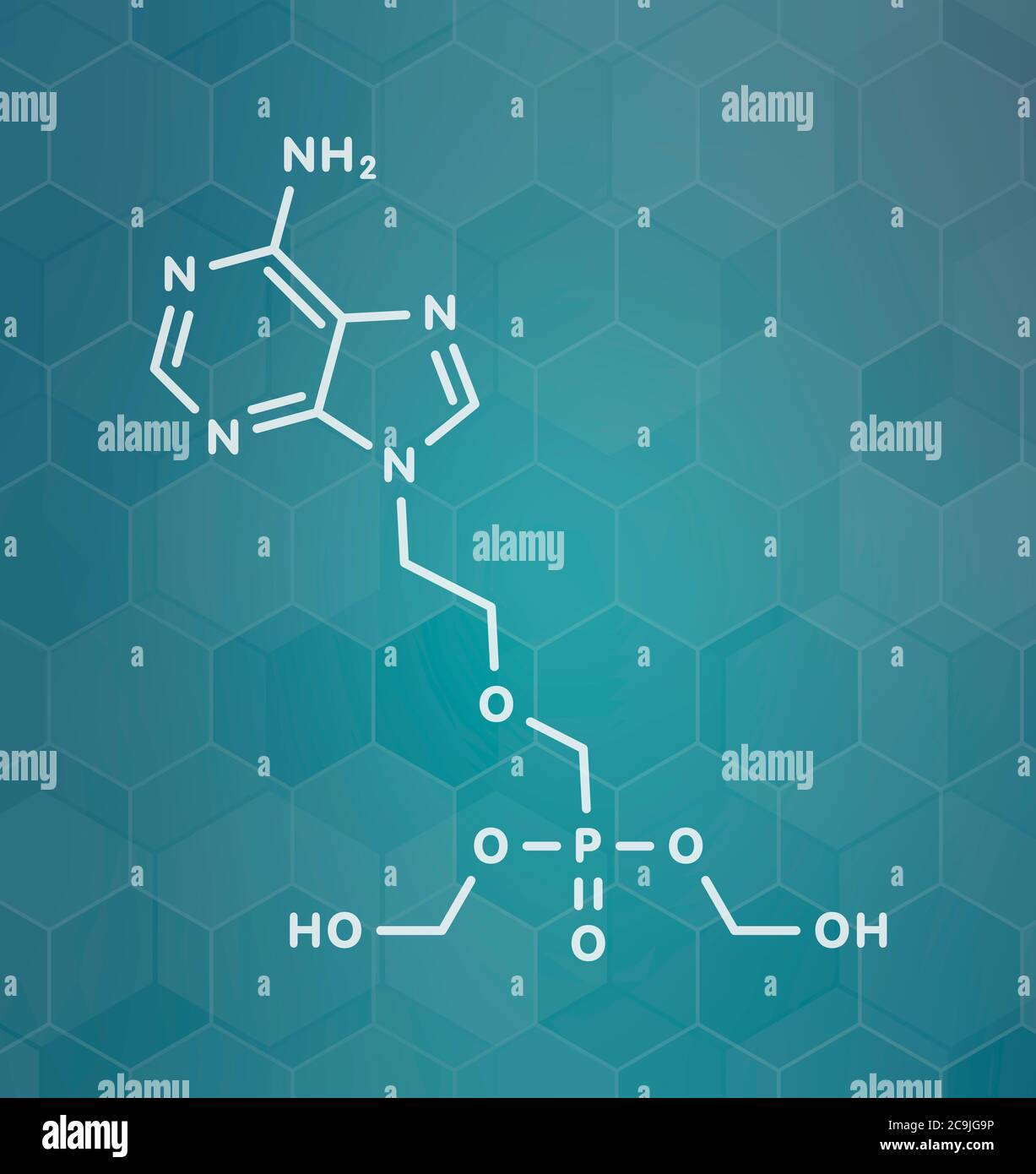 Adefovir hepatitis B and herpes simplex virus (HSV) drug molecule ...
